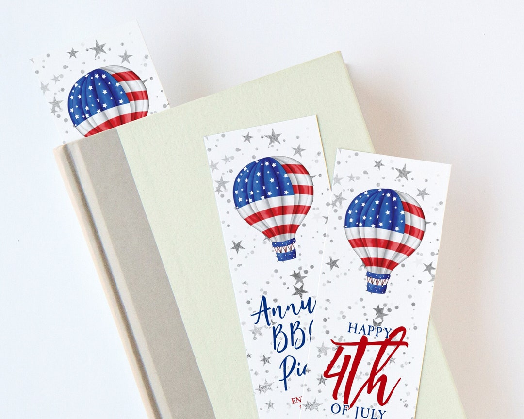 Patriotic Bookmark - Personalize Corjl, 4th of July Bookmark, Book Club ...