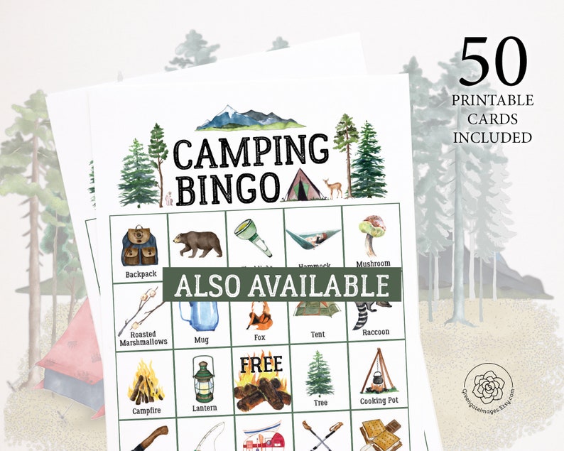 Woodland/forest Bingo 50 PRINTABLE Unique Cards Game Idea - Etsy