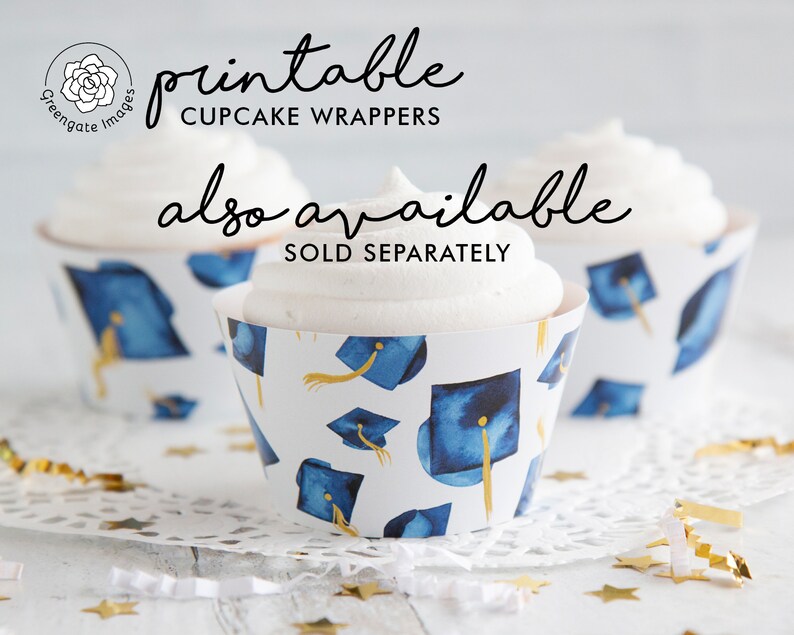 Royal Blue Graduation Bunting PRINTABLE Graduation Cap | Etsy