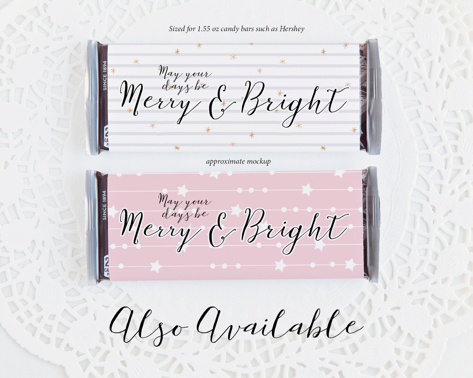 Christmas Candy Bar Wrappers PRINTABLE Hershey Bar Wrapper | Etsy