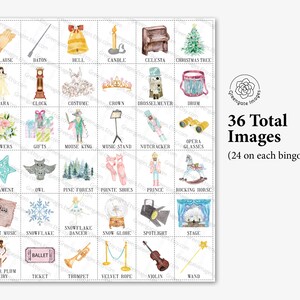 Nutcracker Bingo Cards - 50 PRINTABLE Unique Cards Depicting Elements ...