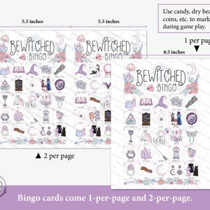 Witch Bingo Game - 50 PRINTABLE Unique Cards. Instant Digital Download ...