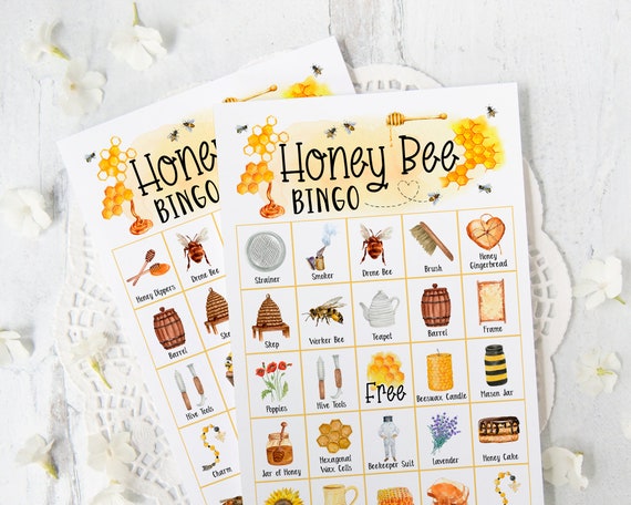 Honey Bee Bingo 50 PRINTABLE Unique Cards Game Idea - Etsy