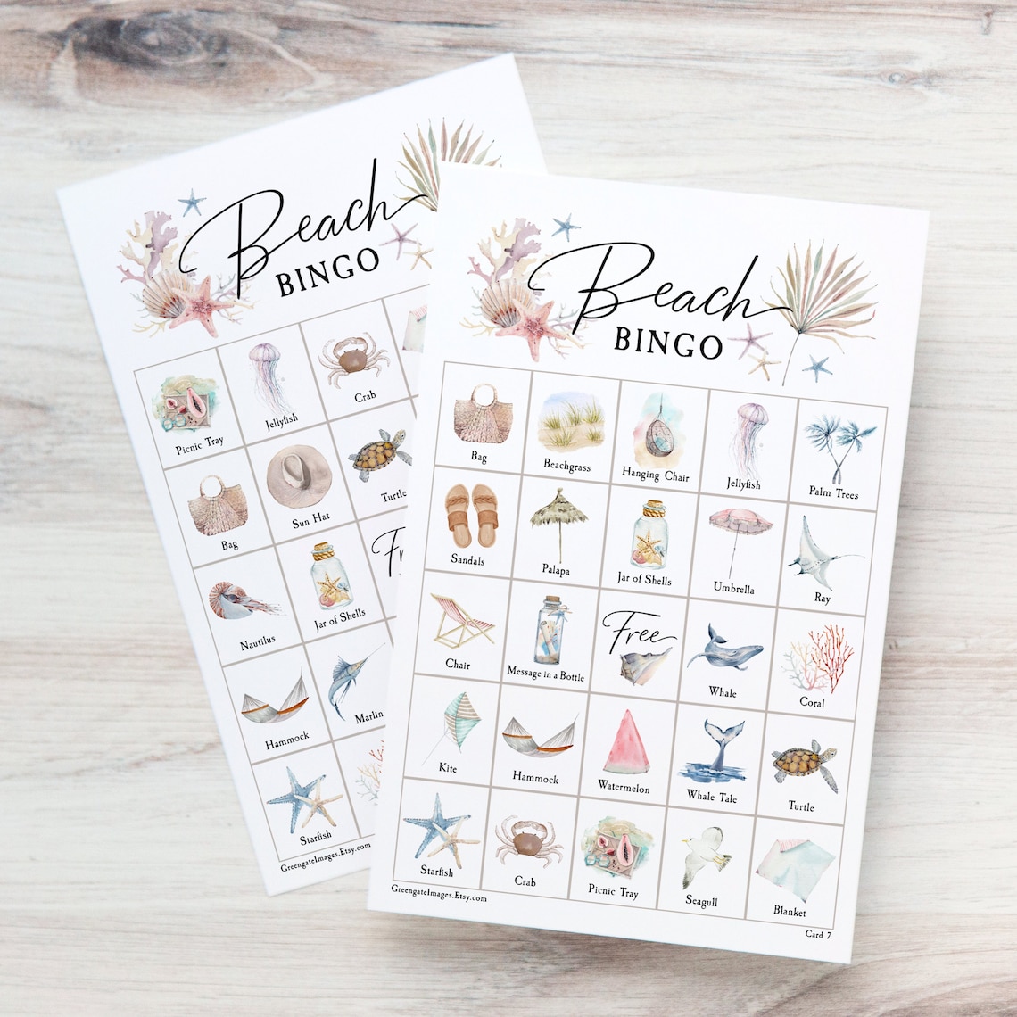 Beach Bingo: PRINTABLE 50 Cards Bingo Pdf Game Party Game - Etsy
