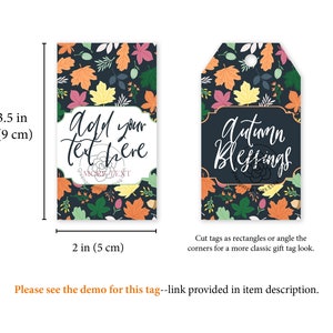 Fall Gift Tag - Printable Gift Tag, Favor Tag, Hang Tag, Edit in Corjl ...