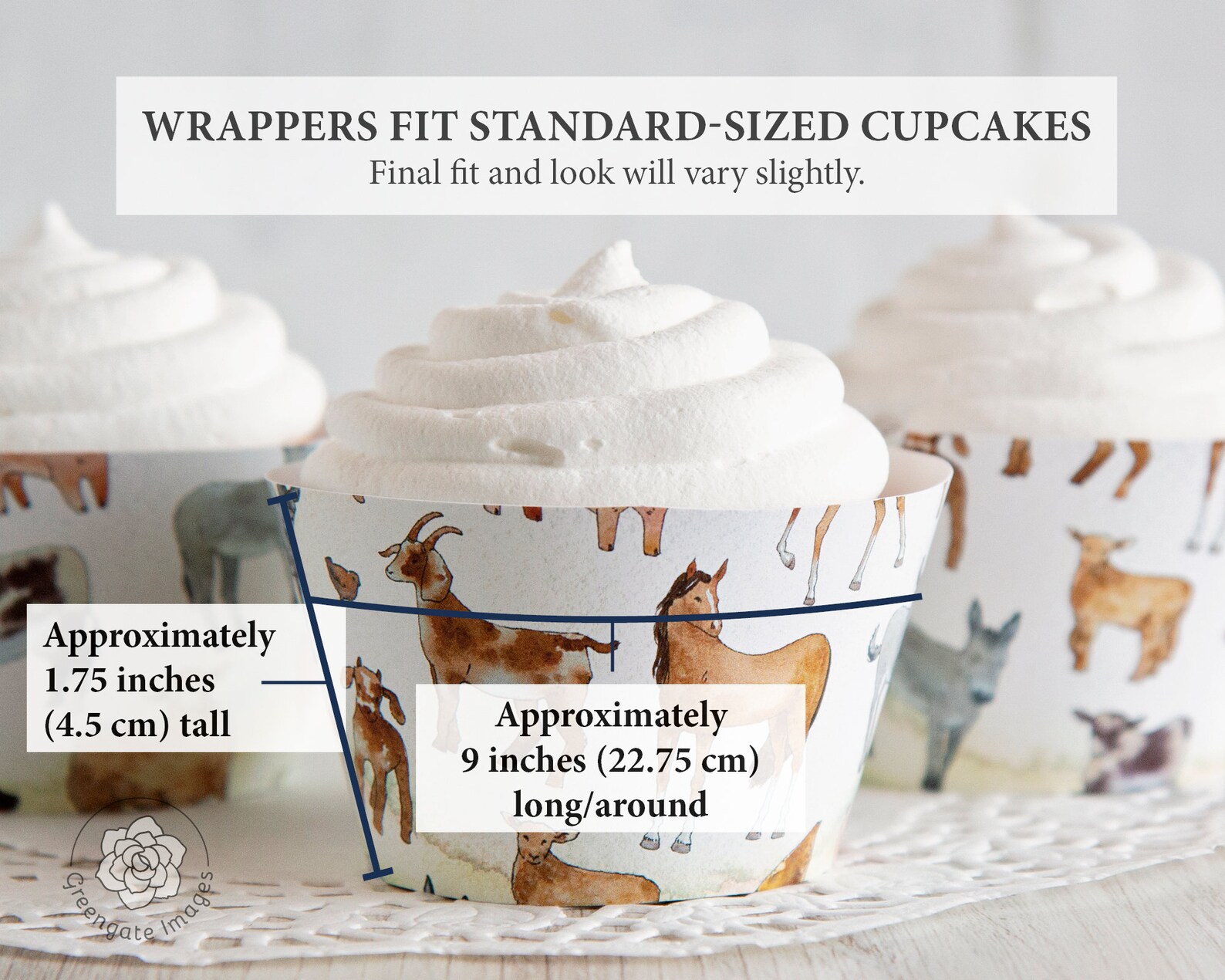 Farm Animal Cupcake Wrappers - PRINTABLE Cupcake Wraps Pdf, Barnyard ...