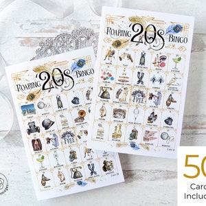 Roaring '20s Bingo Game - 50 PRINTABLE Unique Cards. Instant Digital ...