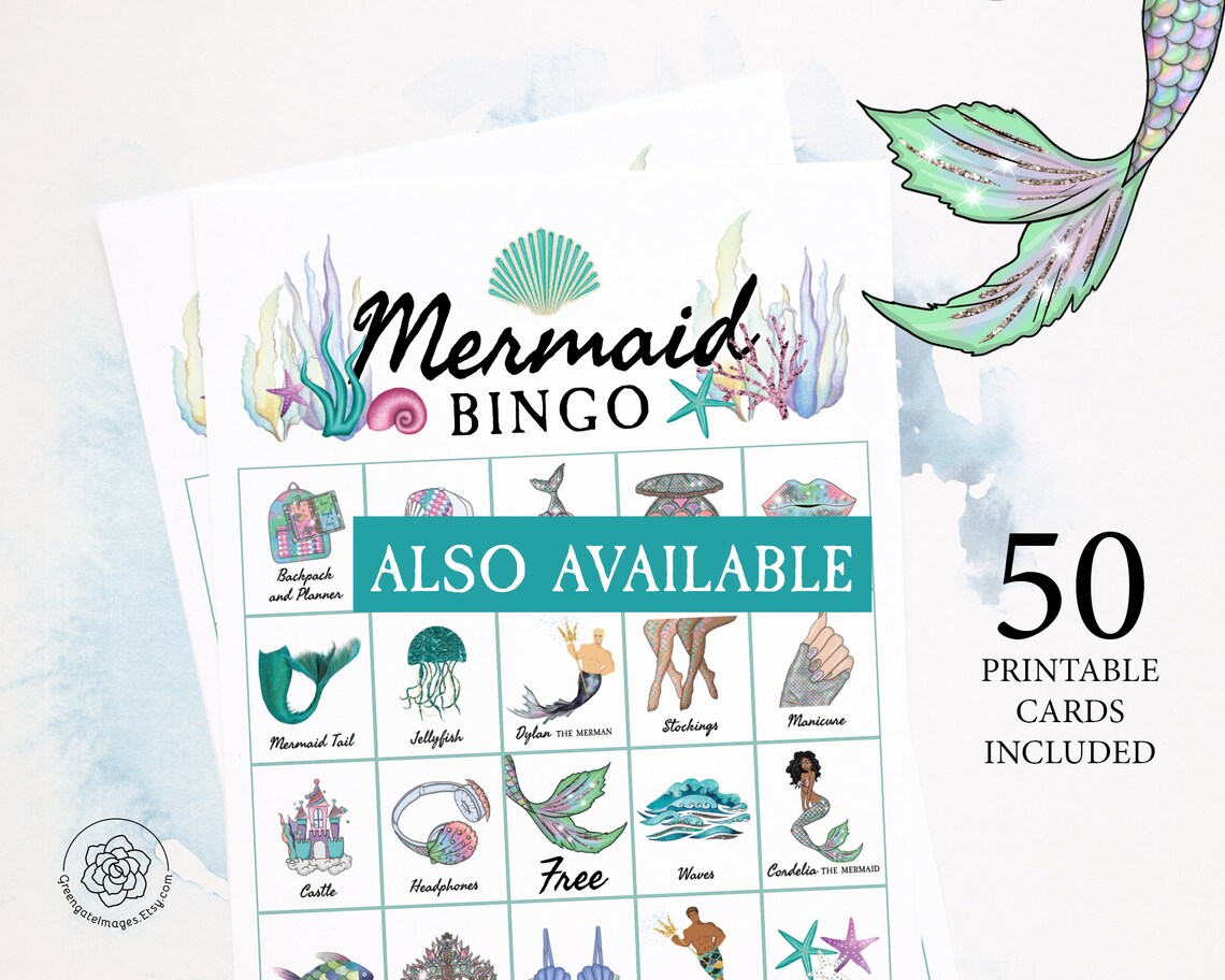 Ocean Bingo Cards: Printable Bingo Cards 50 Cards Kids Game - Etsy