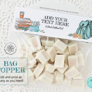 6.5 Printable Bag Topper School Goody Bag, Ziplock Topper, Foldover ...