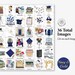 Graduation Bingo - 50 PRINTABLE Unique Cards. Navy Blue and Gold Color ...