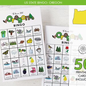 Oregon Bingo Cards: Printable Bingo Cards, 50 Cards Senior Citizen ...