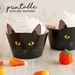 Black Cat Cupcake Wrappers - PRINTABLE Halloween Cupcake Wrappers, Cute ...