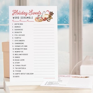 Holiday Sweets Word Scramble - PRINTABLE Downloadable Activity. Word ...