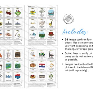 Missouri Memory Game - PRINTABLE Downloadable Activity PDF. Matching ...