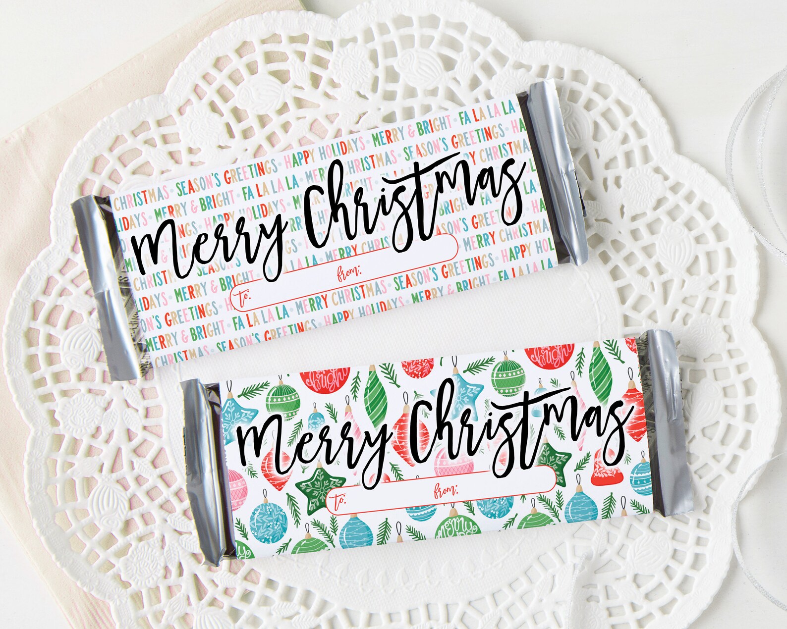 Christmas Candy Bar Wrappers - PRINTABLE Candy Bar Wrapper, Merry ...