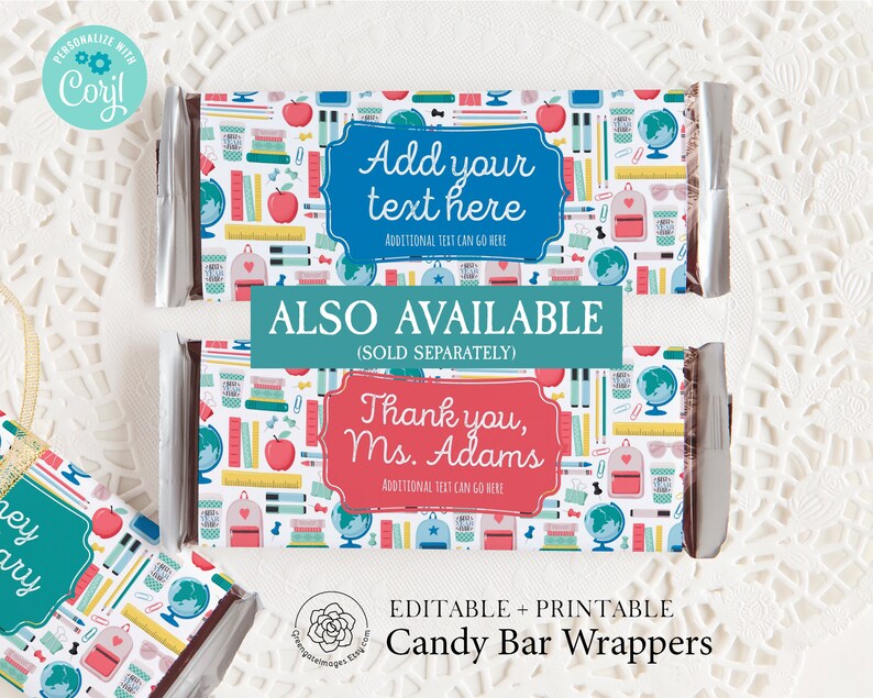 School Candy Bar Wrappers PRINTABLE Custom Hershey Wrap | Etsy