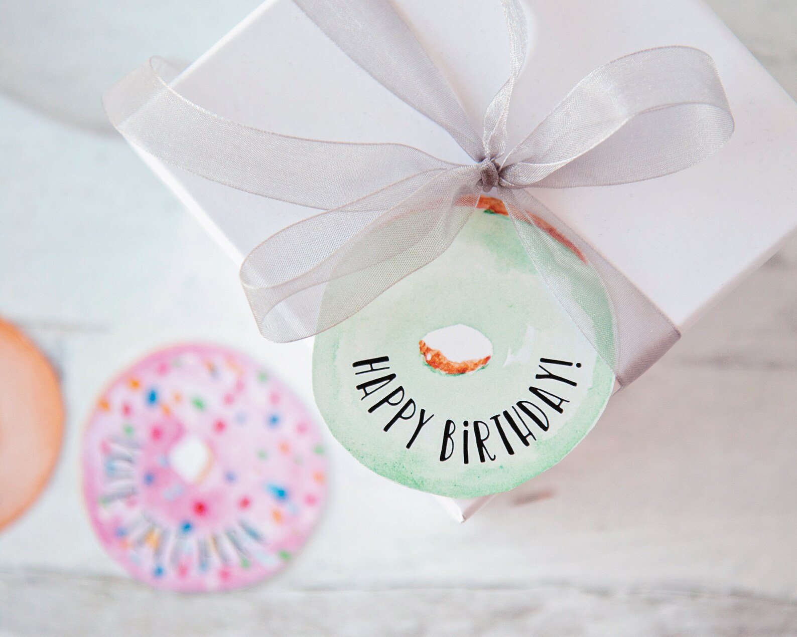Donut Gift Tags Printable Gift Tag Editable Corjl Favor - Etsy
