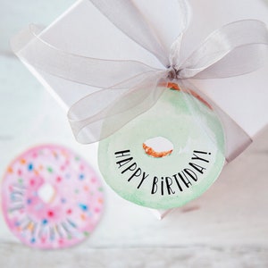 Donut Gift Tags Printable Gift Tag, Editable Corjl, Favor Bag Tag, Hang ...