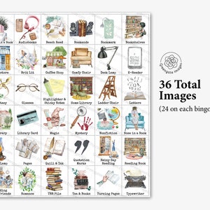 Book (love) Bingo - 50 PRINTABLE Unique Cards. Instant Digital Download ...