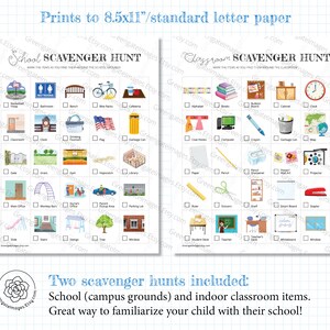 School Scavenger Hunt - Printable Elementary School Games - School ...