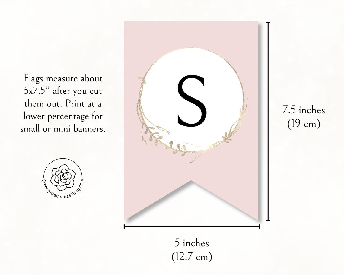 Blush Letter Banner Pink and Gold Printable Bunting - Etsy