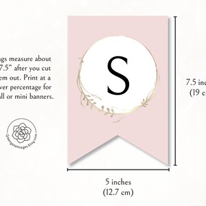 Blush Letter Banner Pink and Gold, Printable Bunting, Editable Message ...