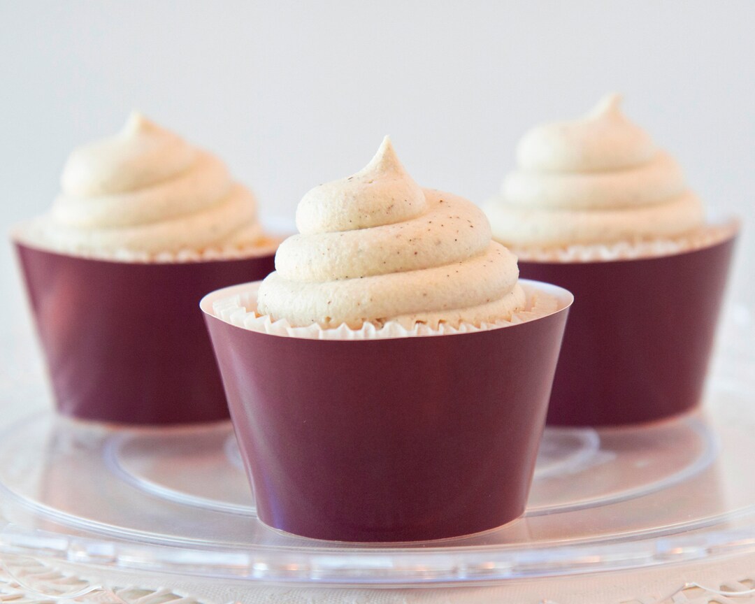 Solid Burgundy Cupcake Wrapper - Printable Instant Download, Standard ...