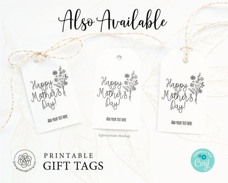 Mother's Day Gift Tags printable gift tag editable | Etsy