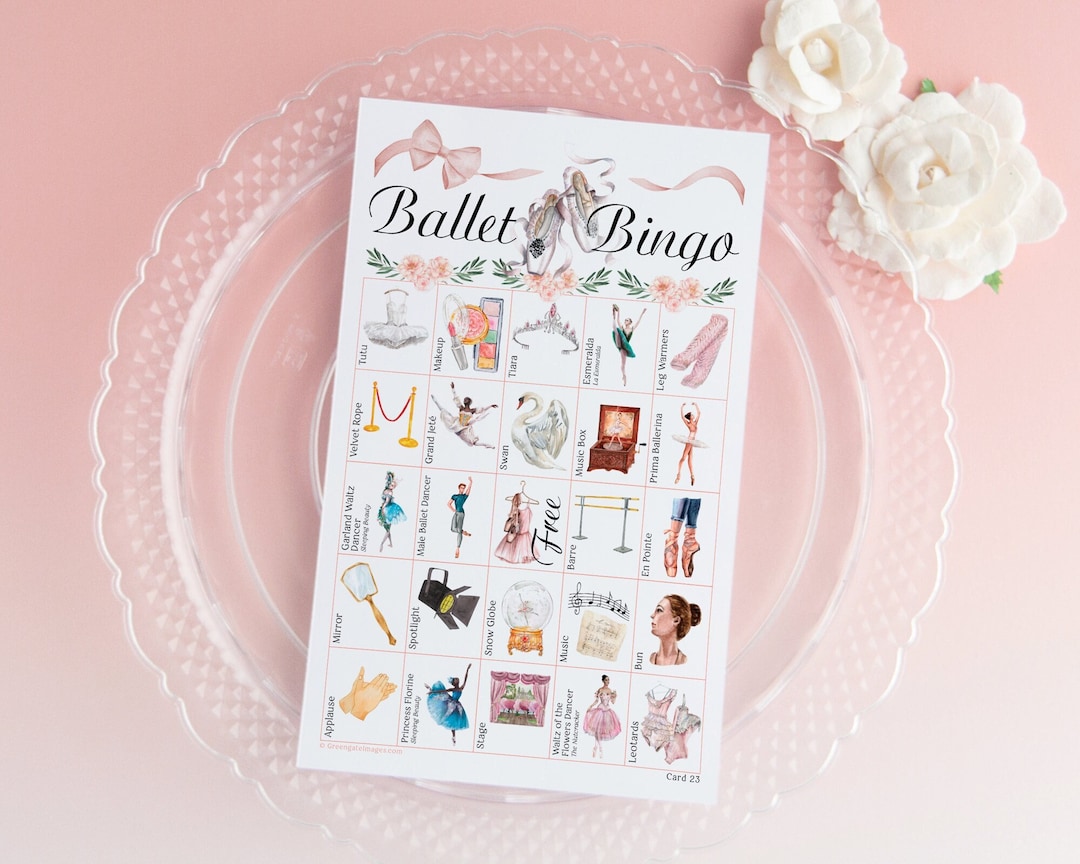 Ballet Bingo - 50 PRINTABLE Unique Cards. Instant Digital Download PDF ...