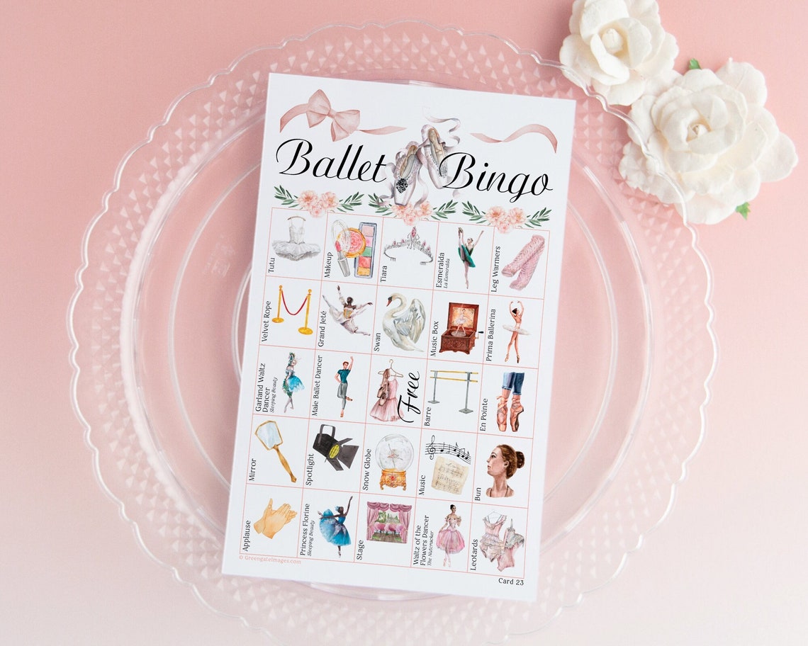 Ballet Bingo - 50 PRINTABLE Unique Cards. Instant Digital Download PDF ...