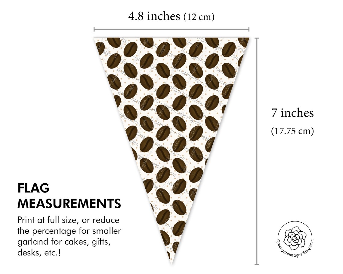 Coffee Bunting - PRINTABLE Coffee-themed Banner Flags W Coffee Beans ...