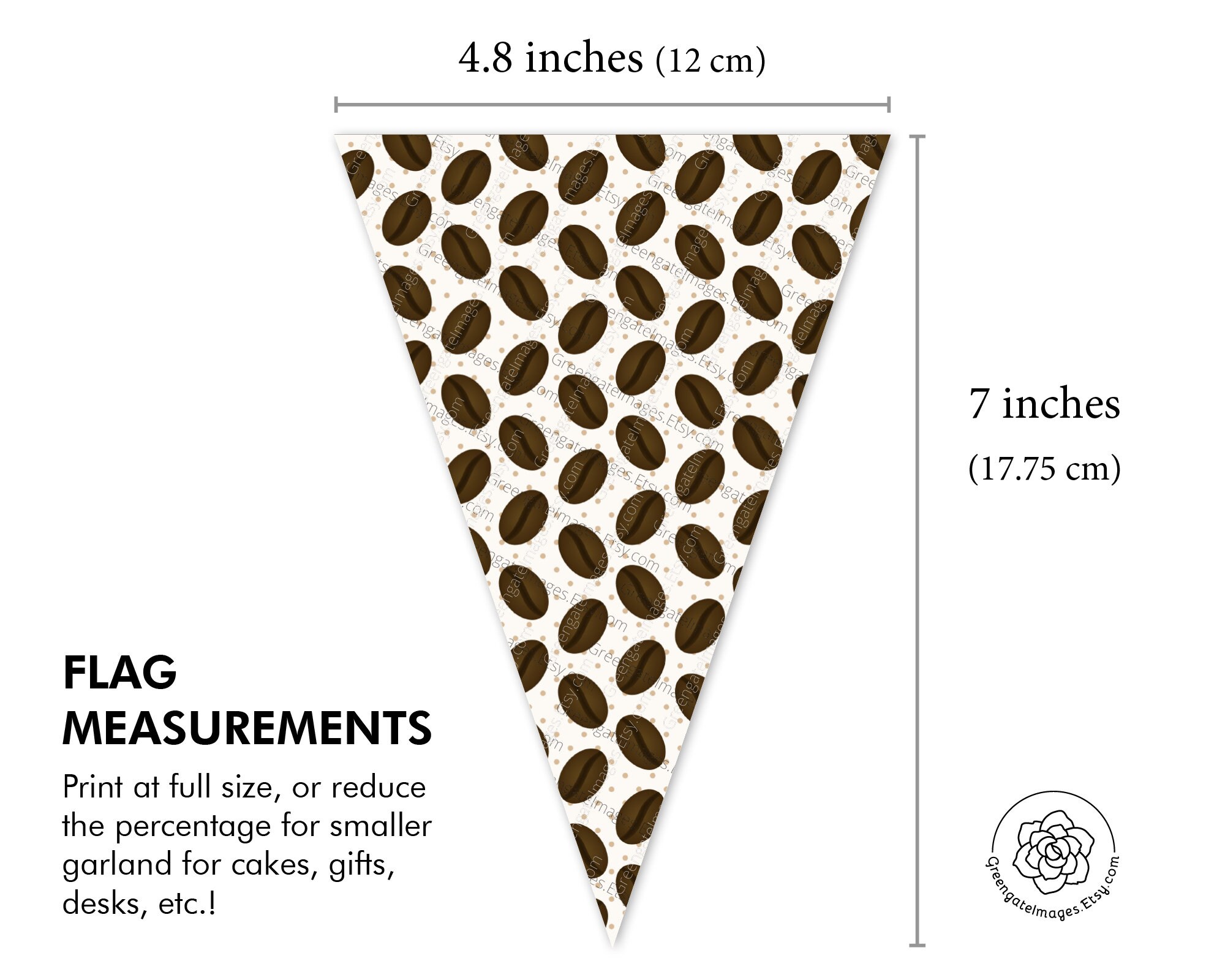 Coffee Bunting - PRINTABLE Coffee-themed Banner Flags W Coffee Beans ...