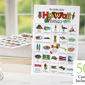 Hawaii Bingo Cards - 50 PRINTABLE Unique Cards Download Instantly. Fun ...