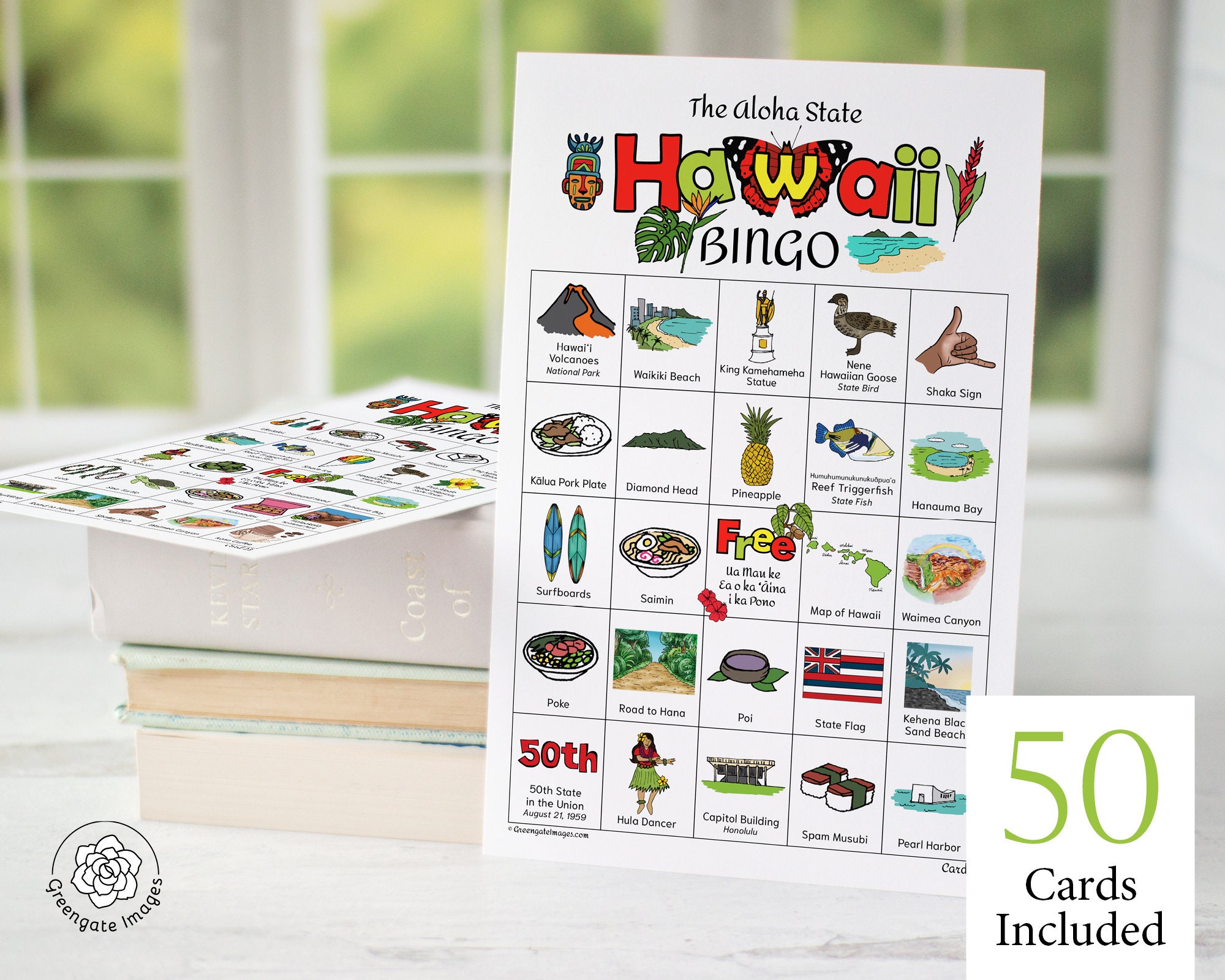 Hawaii Bingo Cards - 50 PRINTABLE Unique Cards Download Instantly. Fun ...
