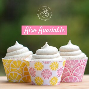 Lemon Cupcake Wrapper - Lemon Cake Printable, Party Printables, Bridal ...