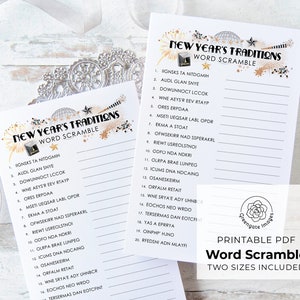 New Year's Eve Word Scramble - PRINTABLE Downloadable Activity. Word ...