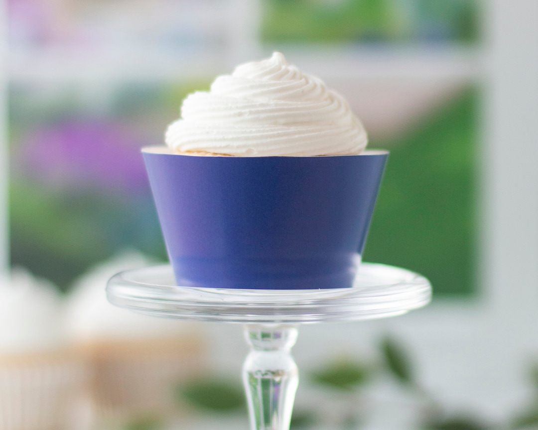 Indigo Cupcake Wrapper - PRINTABLE Digital Download PDF. Purple-blue ...