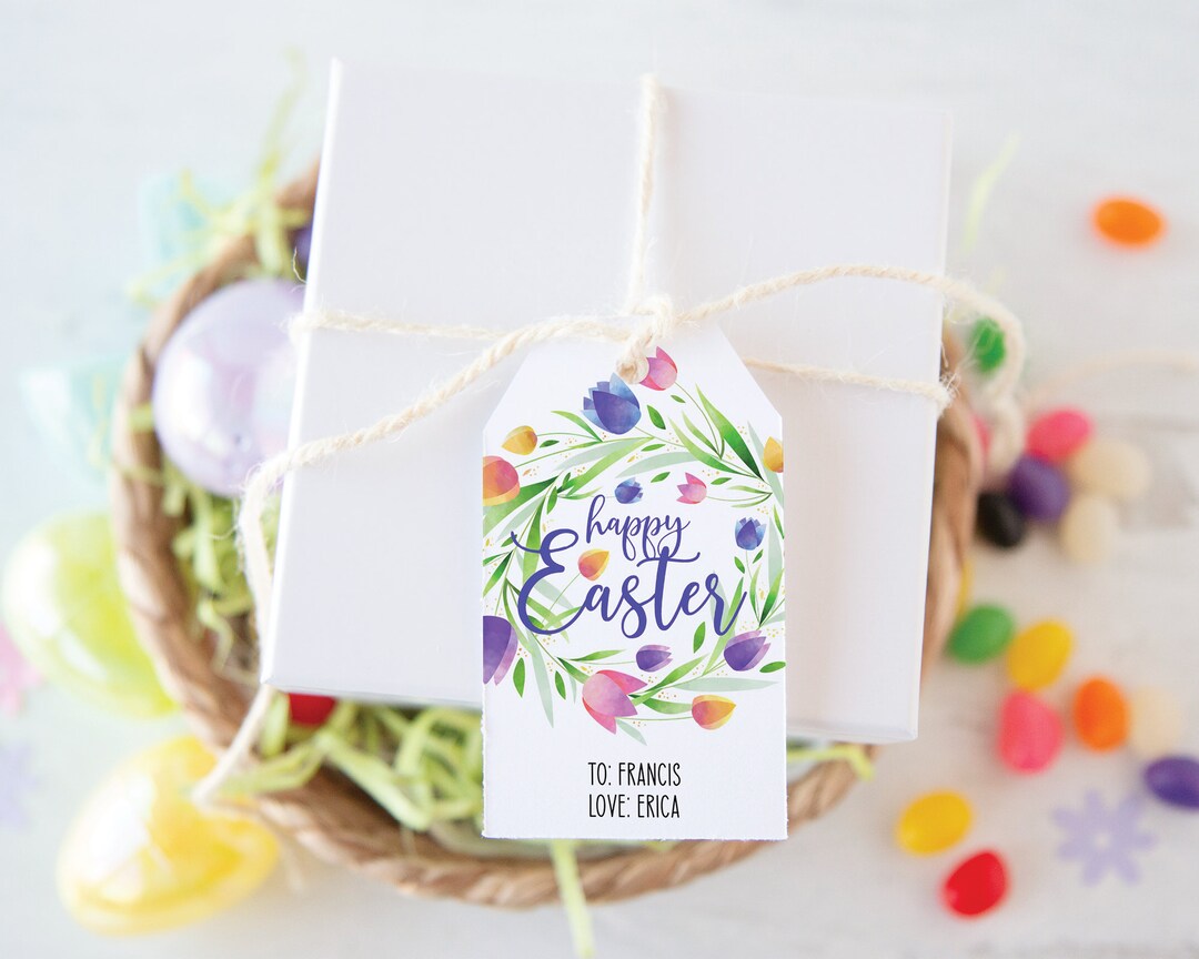 Happy Easter Gift Tags - Printable Gift Tags, Editable Corjl ...