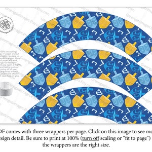 Hanukkah Cupcake Wrappers Printable Cupcake Wrappers, Chanukah Cupcakes ...