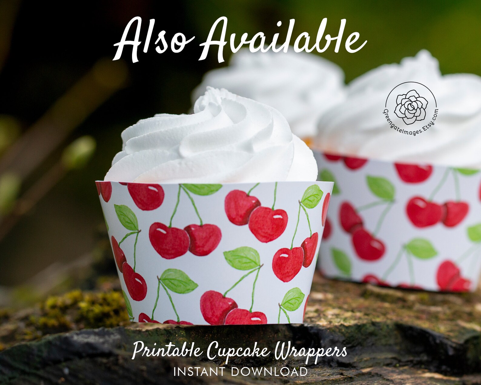 Cherry Gift Tags Printable Gift Tag Editable Corjl Favor - Etsy