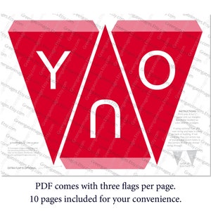 Red Letter Banner - PRINTABLE, Editable Banner PDF. Instant Digital ...
