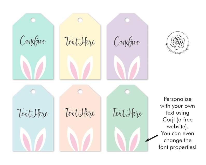 Easter Gift Tags Easter Gift Tag Editable Corjl - Etsy