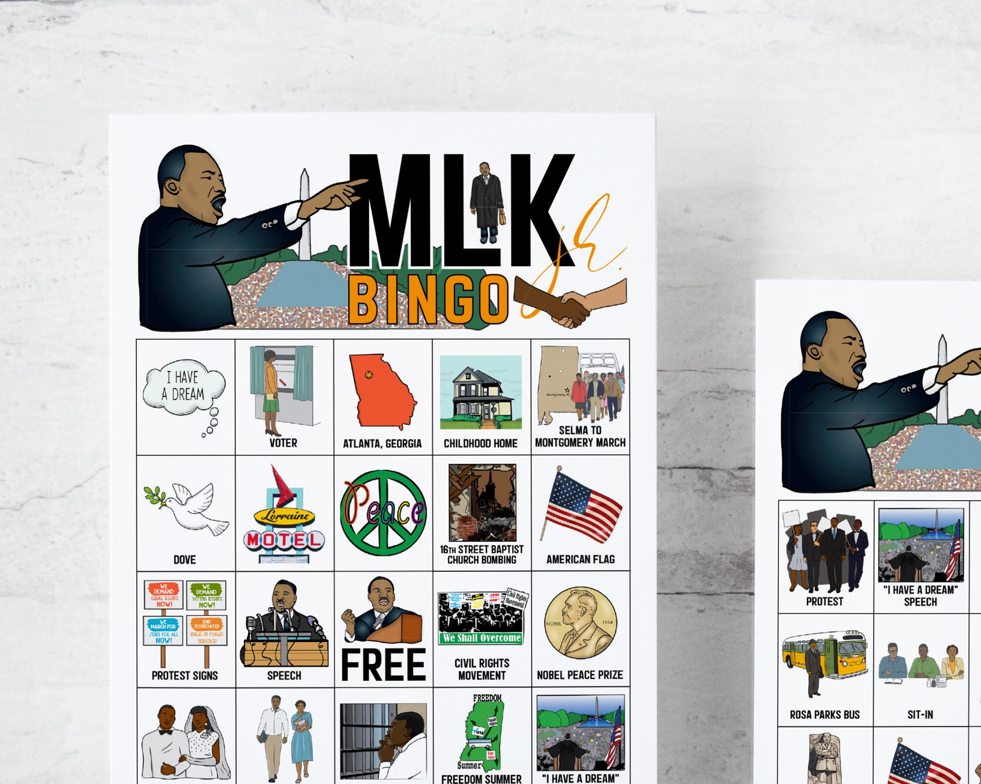 MLK Bingo - 50 PRINTABLE Unique Cards. Instant Digital Download PDF ...