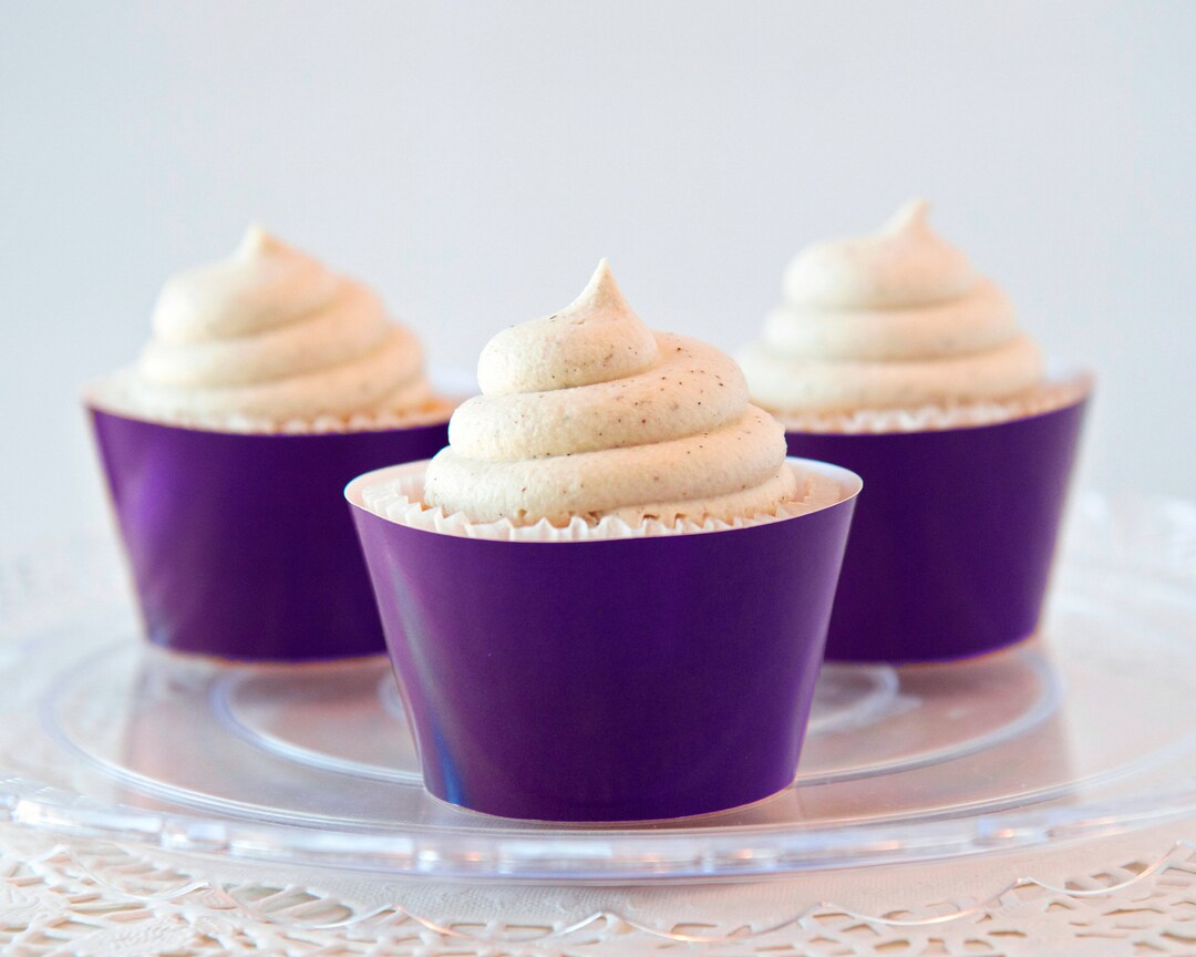 Solid Purple Cupcake Wrapper - PRINTABLE Digital Download PDF. Classic ...