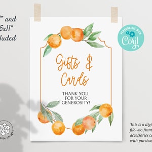 Oranges Sign Template - 8.5x11" and 5x7". Editable on Corjl. Party ...