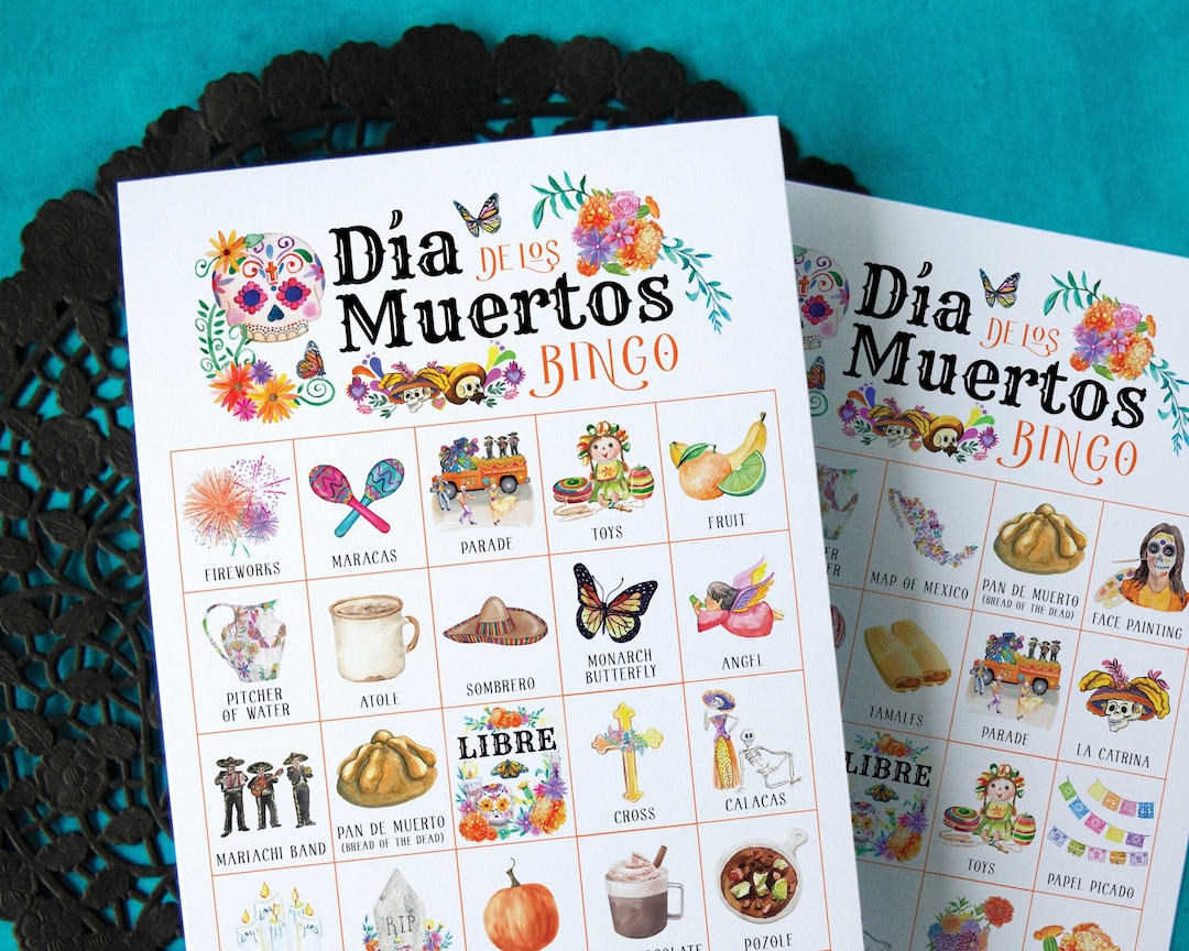 Día De Los Muertos Bingo - 50 PRINTABLE Unique Cards W/color Pictures ...