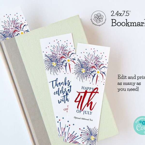 Patriotic Bookmark Template - Etsy