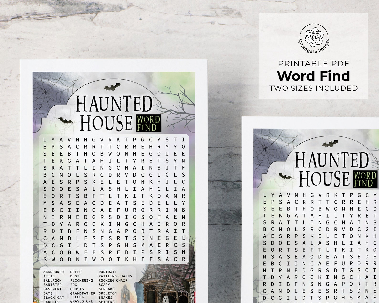 Haunted House Word Find PRINTABLE Downloadable Activity. - Etsy