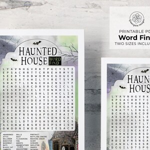 Haunted House Word Find - PRINTABLE Downloadable Activity. Halloween ...
