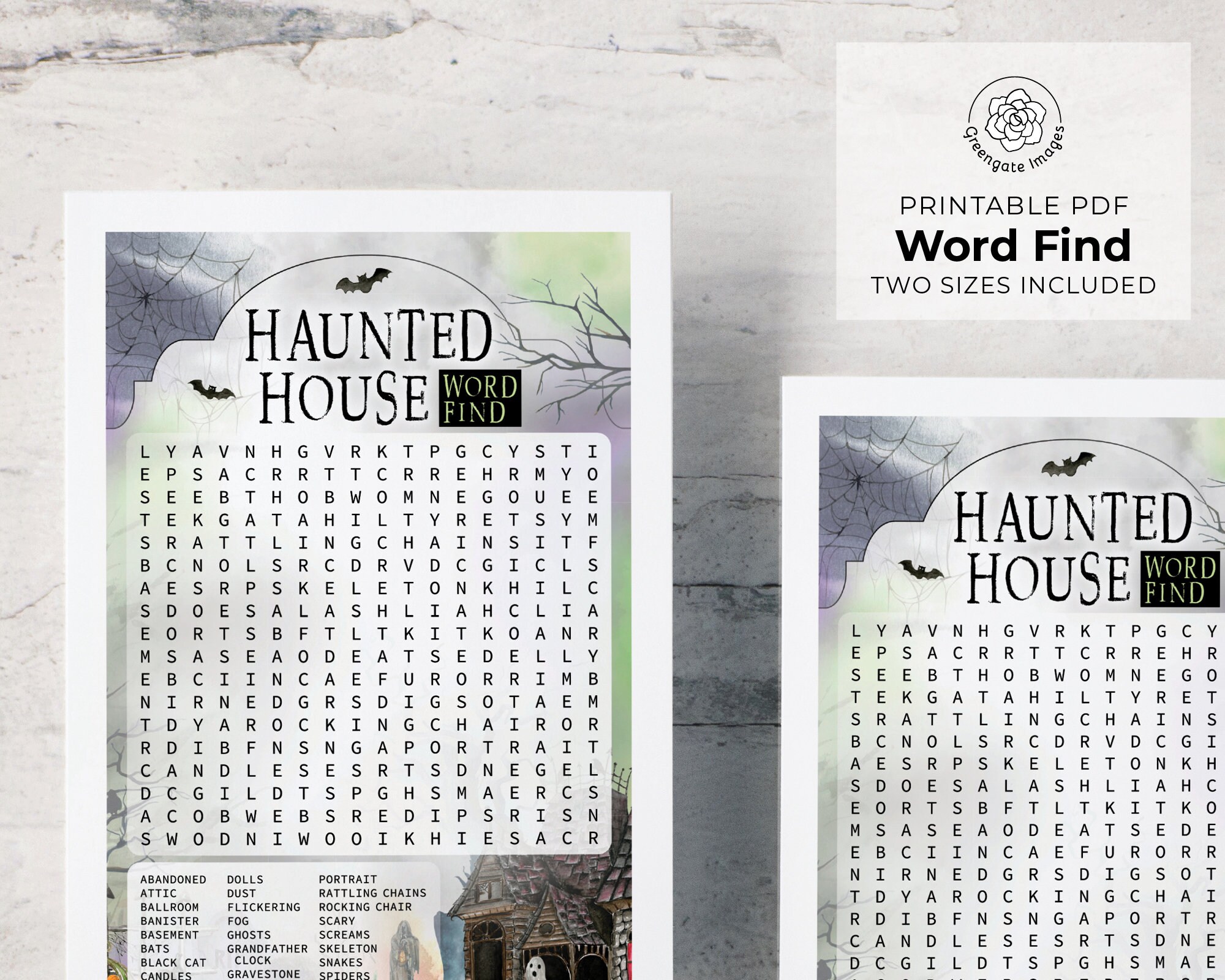 Haunted House Word Find - PRINTABLE Downloadable Activity. Halloween ...